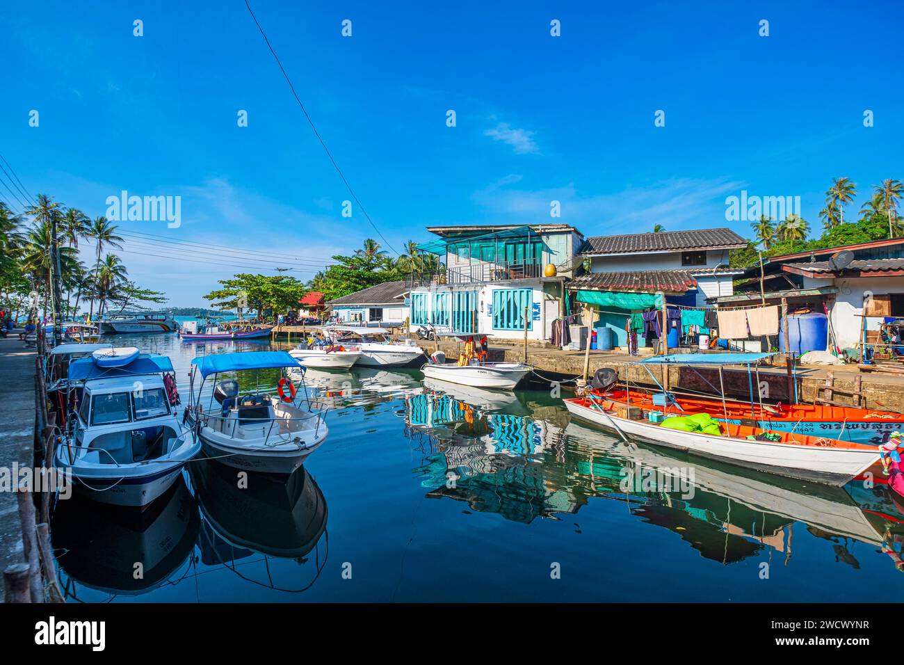 Thailand, Trat province, Ko Kood (or Ko Kut) island, Klong Mad, fishing ...