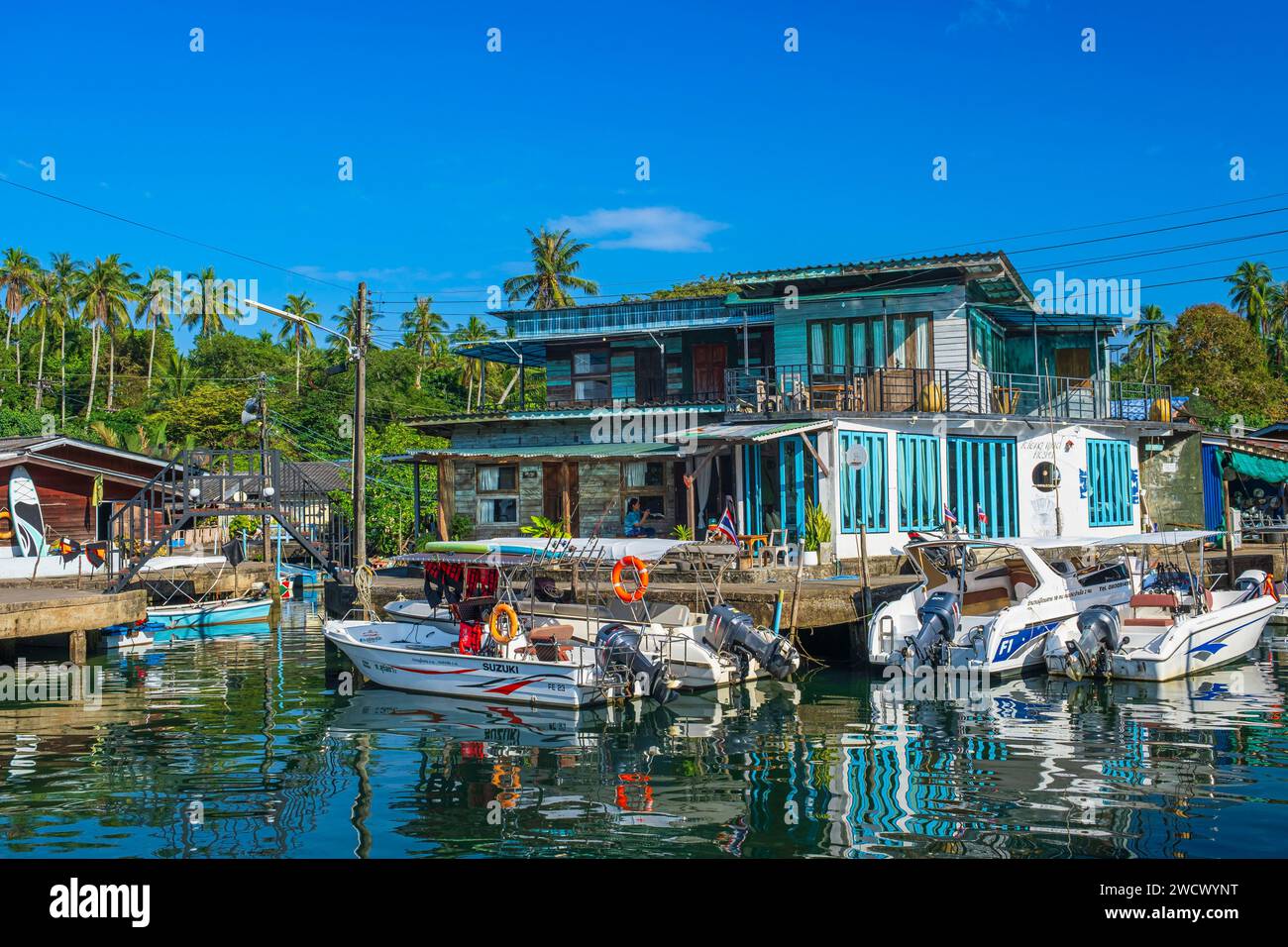 Thailand, Trat province, Ko Kood (or Ko Kut) island, Klong Mad, fishing ...