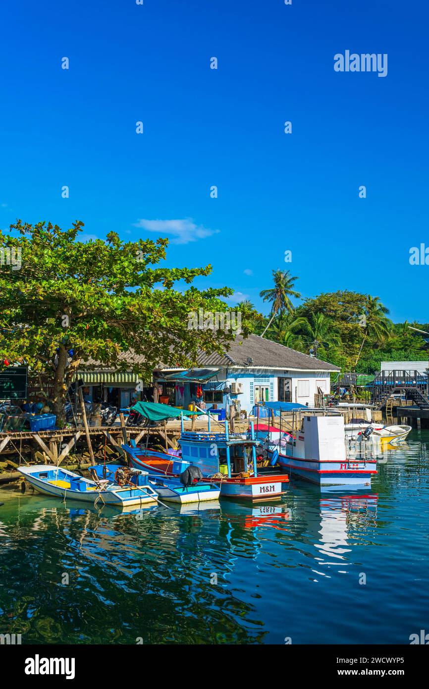 Thailand, Trat province, Ko Kood (or Ko Kut) island, Klong Mad, fishing ...