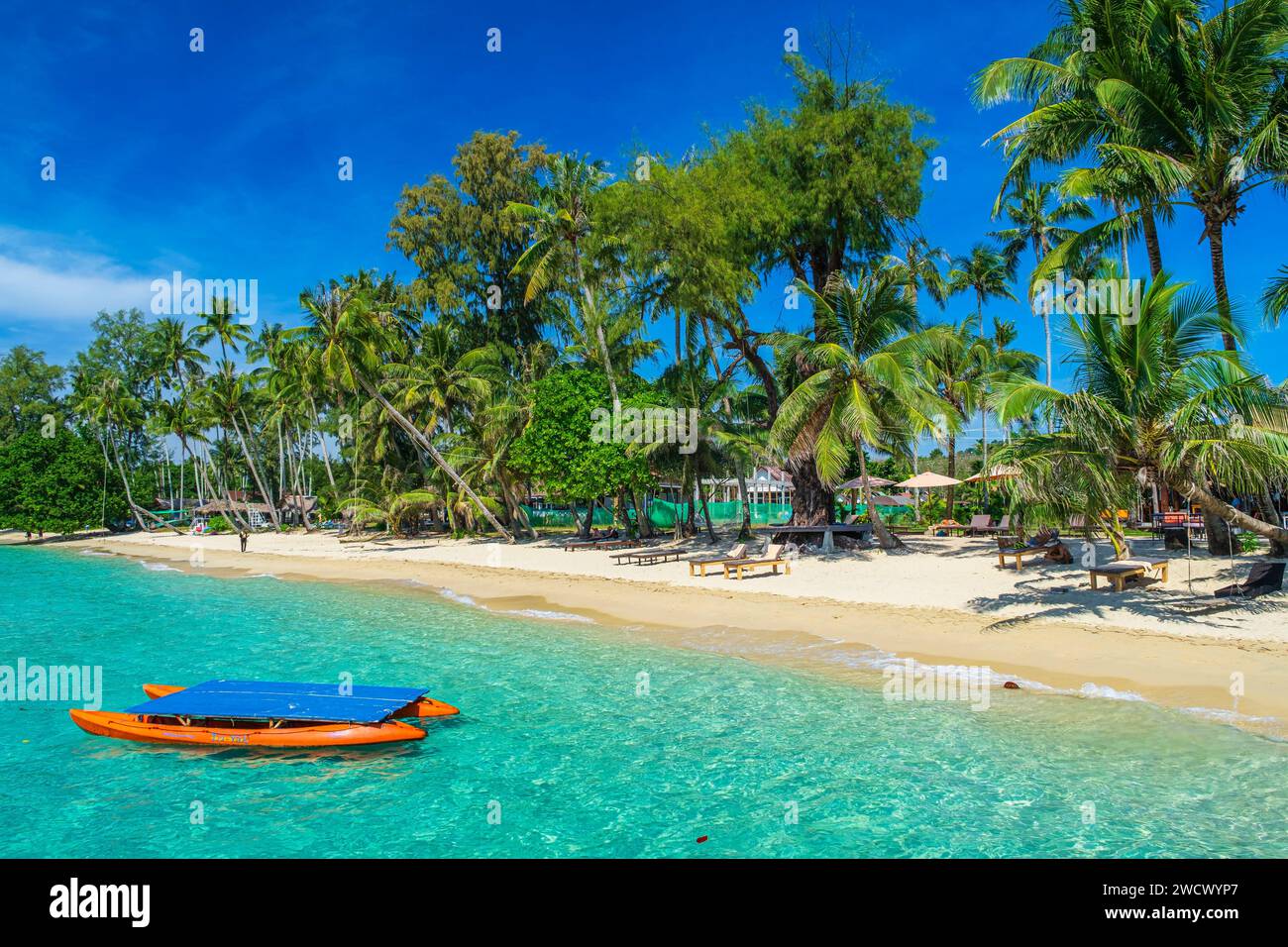Thailand, Trat province, Ko Kood (or Ko Kut) island, Ao Tapao Beach ...