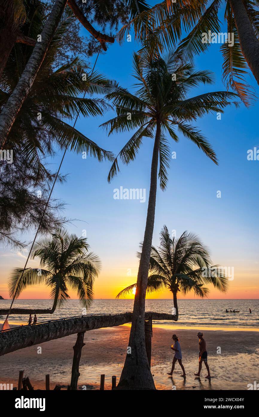 Thailand, Trat province, Ko Kood (or Ko Kut) island, sunset on Klong ...