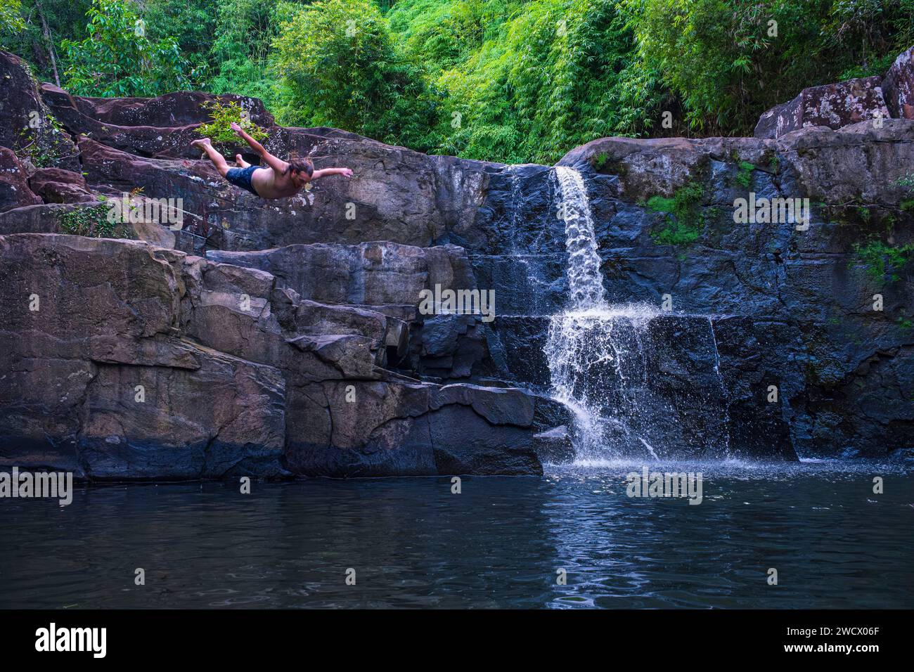 Thailand, Trat province, Ko Kood (or Ko Kut) island, Khlong Yai Ki Waterfall Stock Photo - Alamy