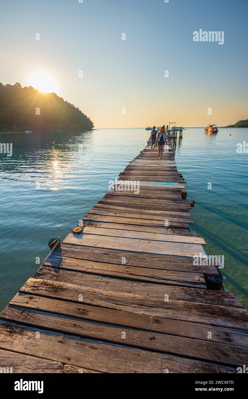 Thailand, Trat province, Ko Kood (or Ko Kut) island, Bang Bao Bay Stock ...