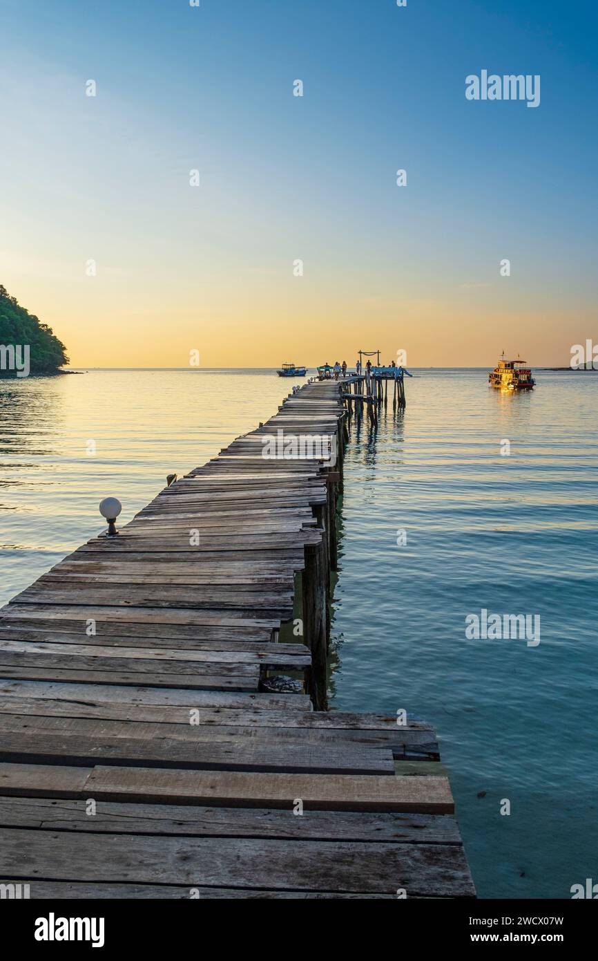 Thailand, Trat province, Ko Kood (or Ko Kut) island, Bang Bao Bay Stock ...