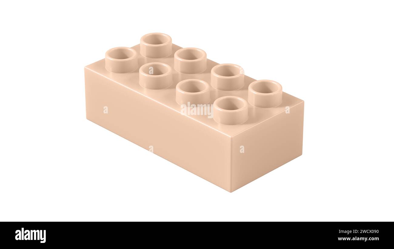 Desert Sand Plastic Lego Block Isolated on a White Background. Children ...