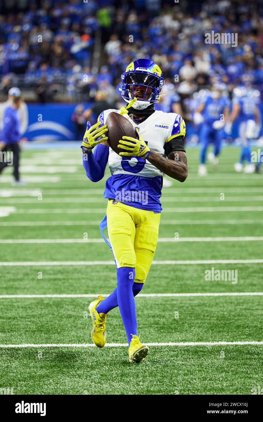 Los Angeles Rams wide receiver Tutu Atwell (5) warms up against the ...