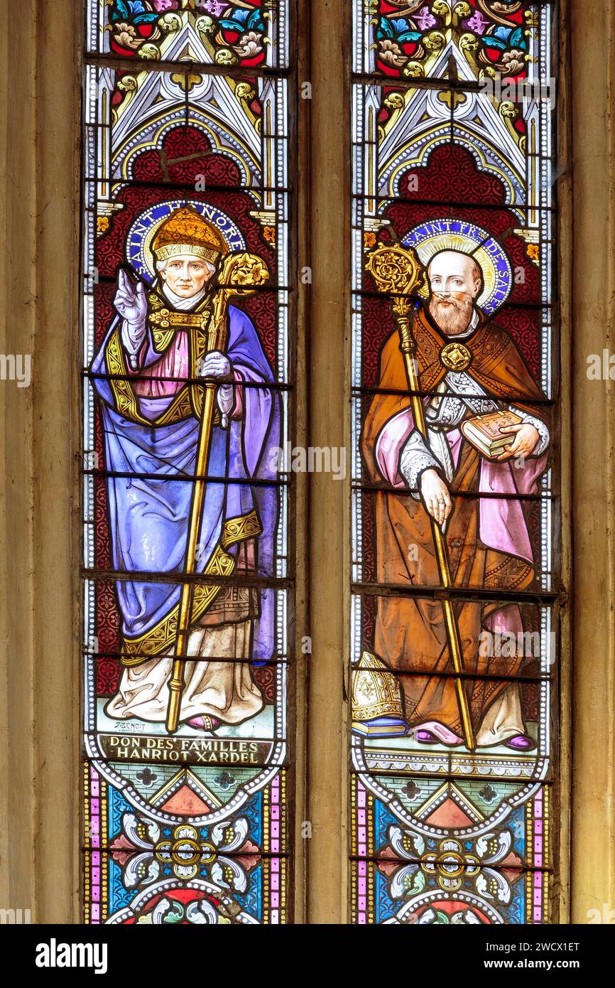 France, Moselle, Delme, St. Germain church built in 1859 in neogothic ...