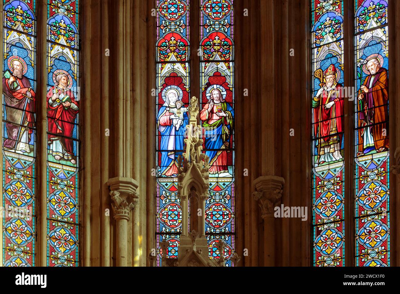 France, Moselle, Delme, St. Germain church built in 1859 in neogothic ...