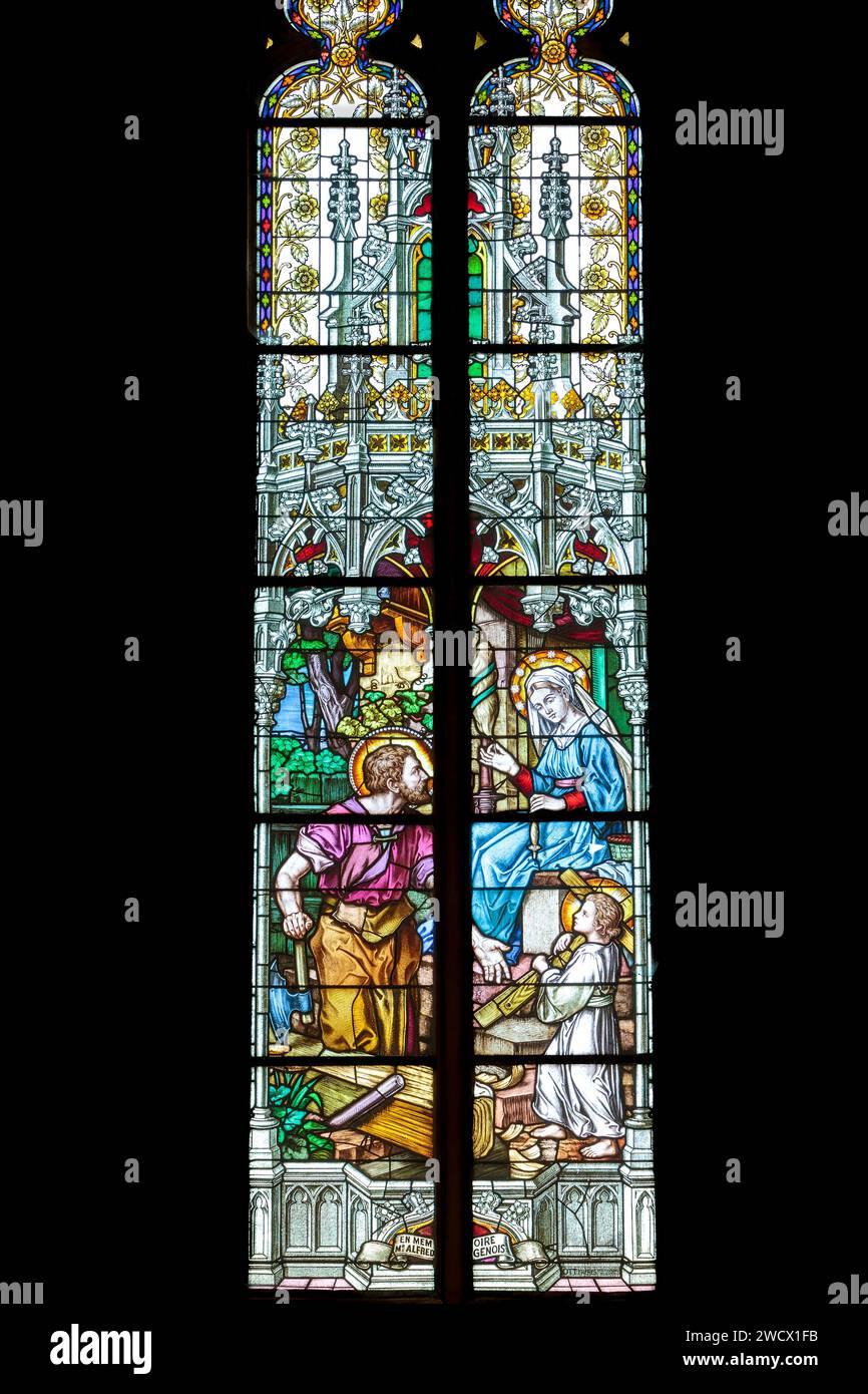 France, Moselle, Delme, St. Germain church built in 1859 in neogothic ...