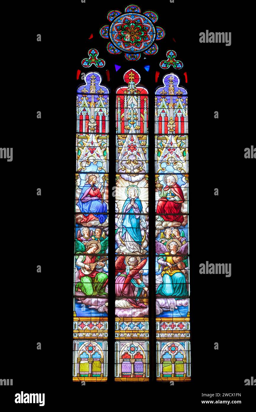France, Moselle, Delme, St. Germain church built in 1859 in neogothic ...