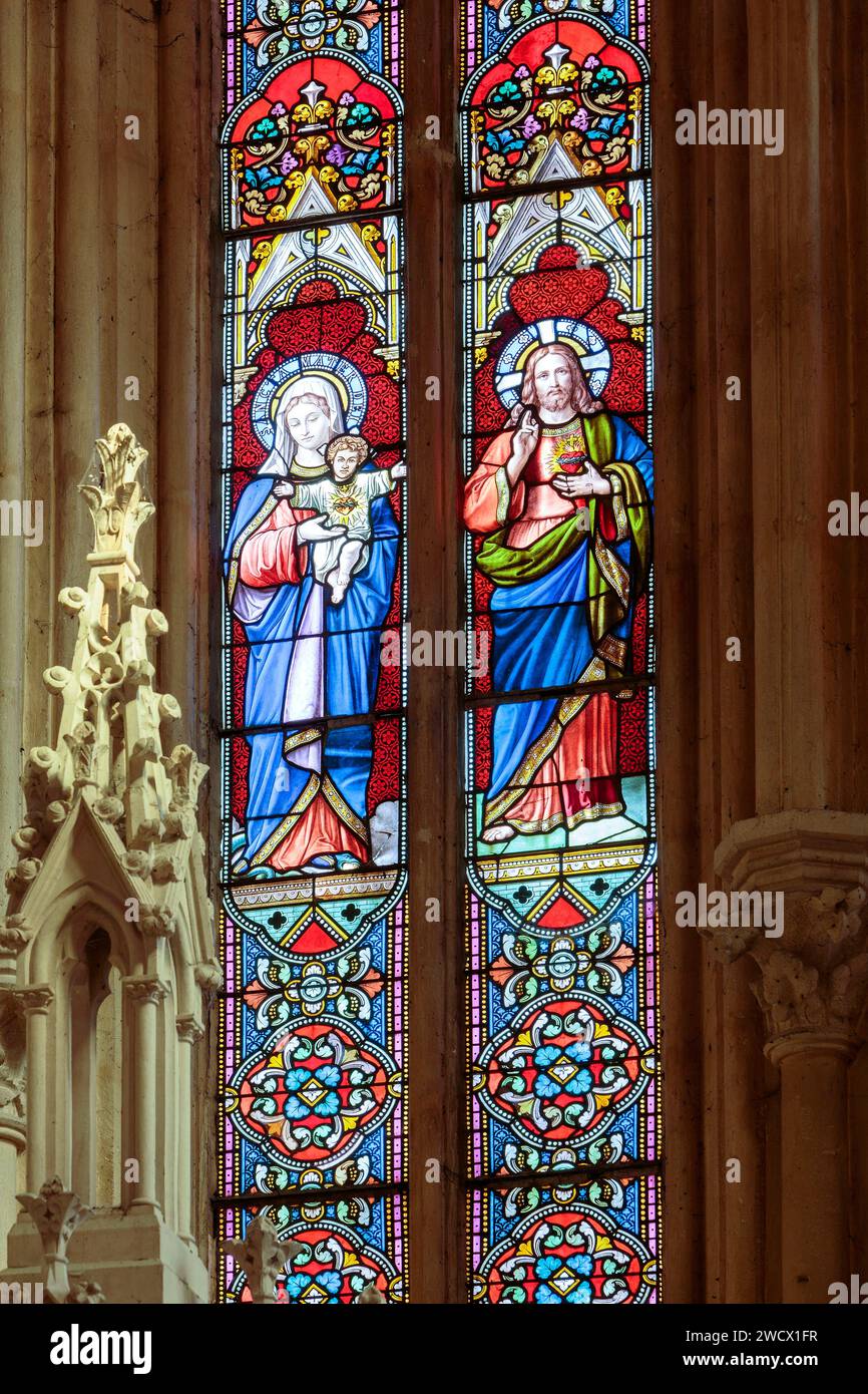 France, Moselle, Delme, St. Germain church built in 1859 in neogothic ...