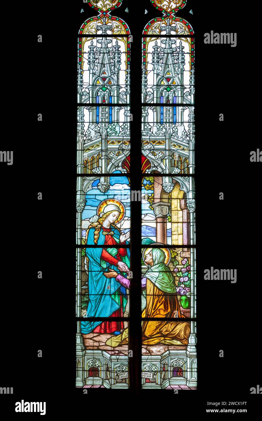 France, Moselle, Delme, St. Germain church built in 1859 in neogothic ...
