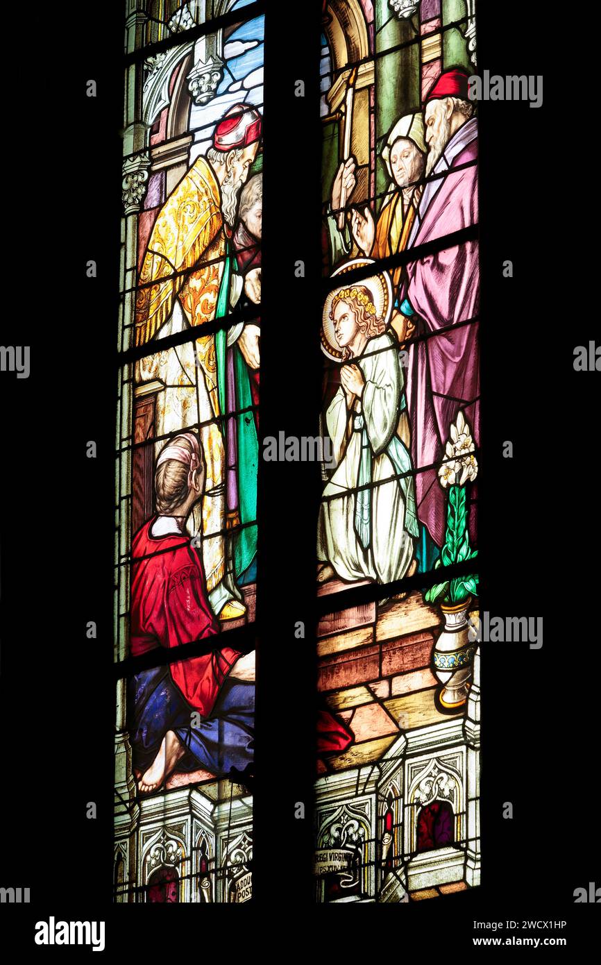 France, Moselle, Delme, St. Germain church built in 1859 in neogothic ...