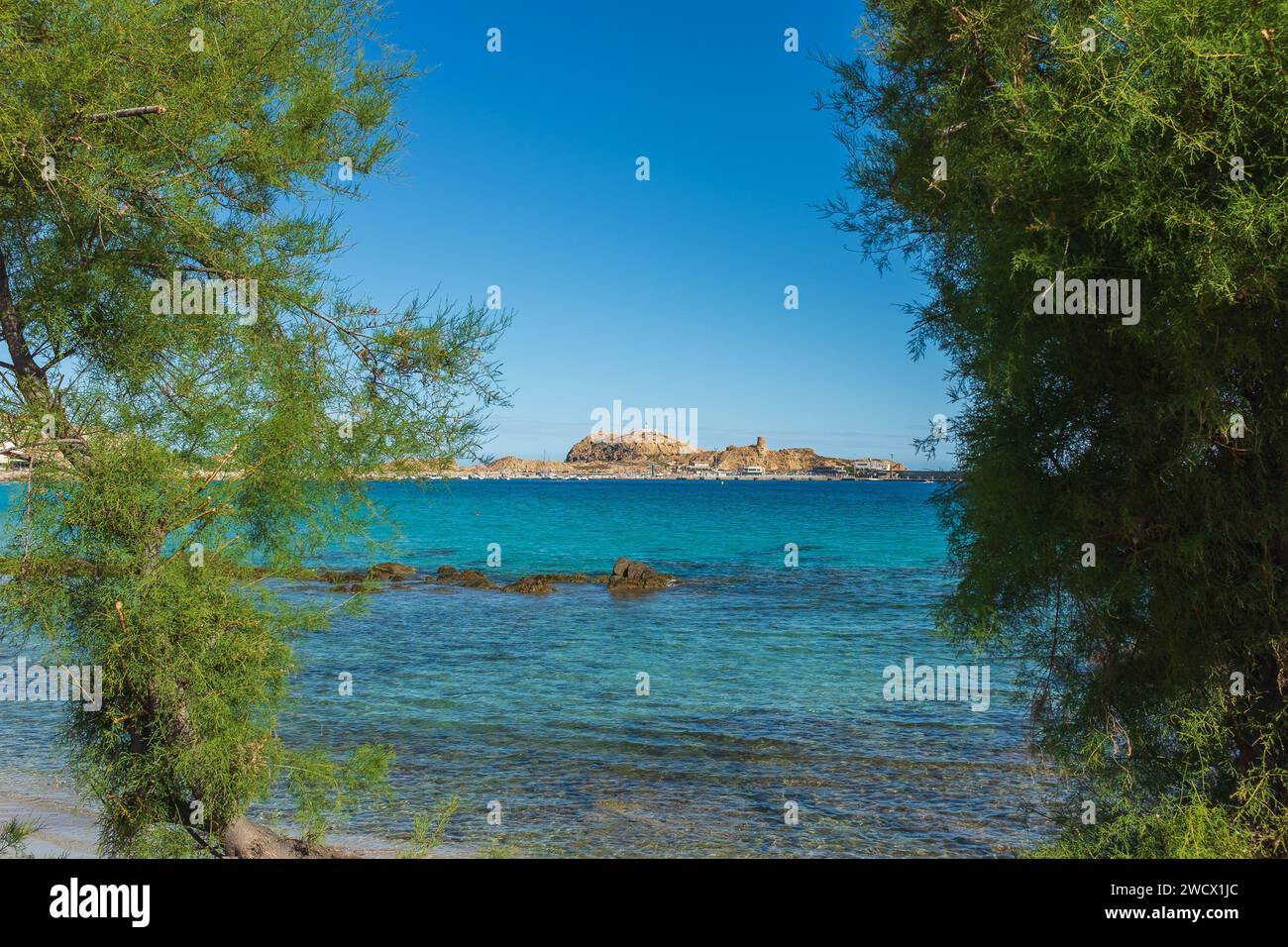 Corsica. L'Ile de la Pietra and its lighthouse as seen through the ...