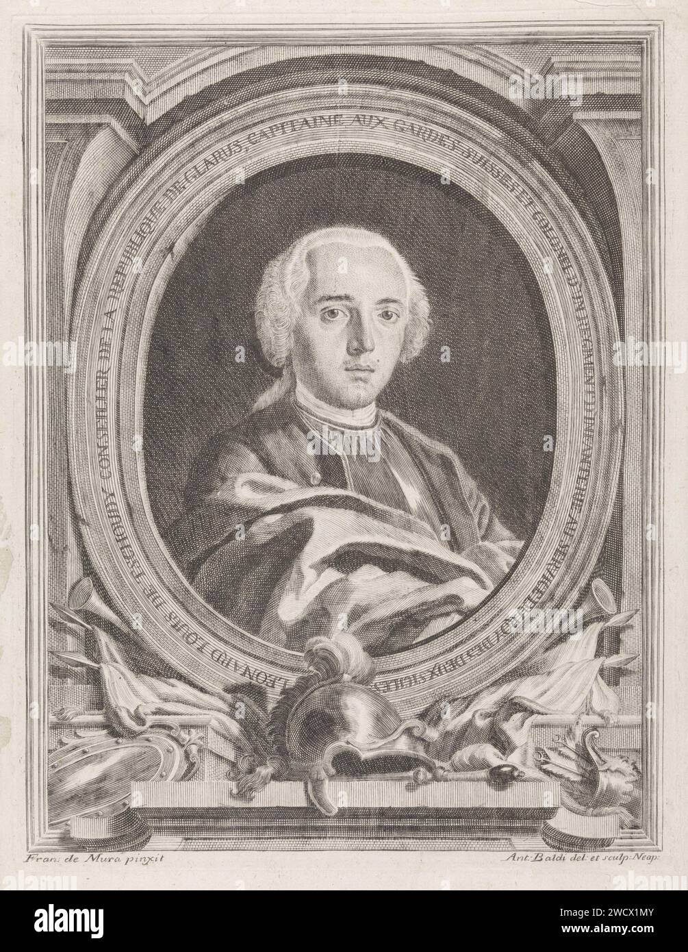 Portret van Louis Leonard Tschud, Antonio Baldi, after Francesco de ...