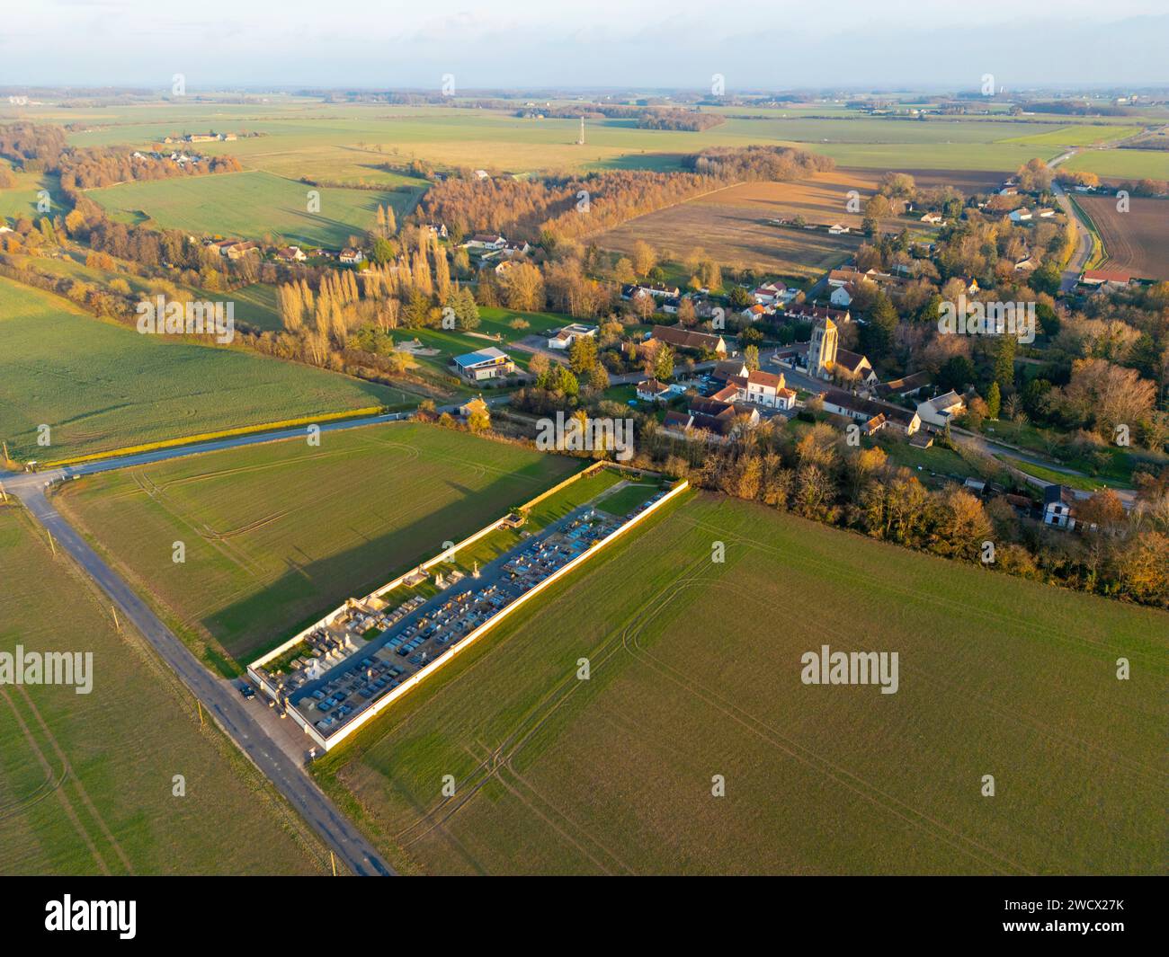Aerial view church cemetery village hi-res stock photography and images ...