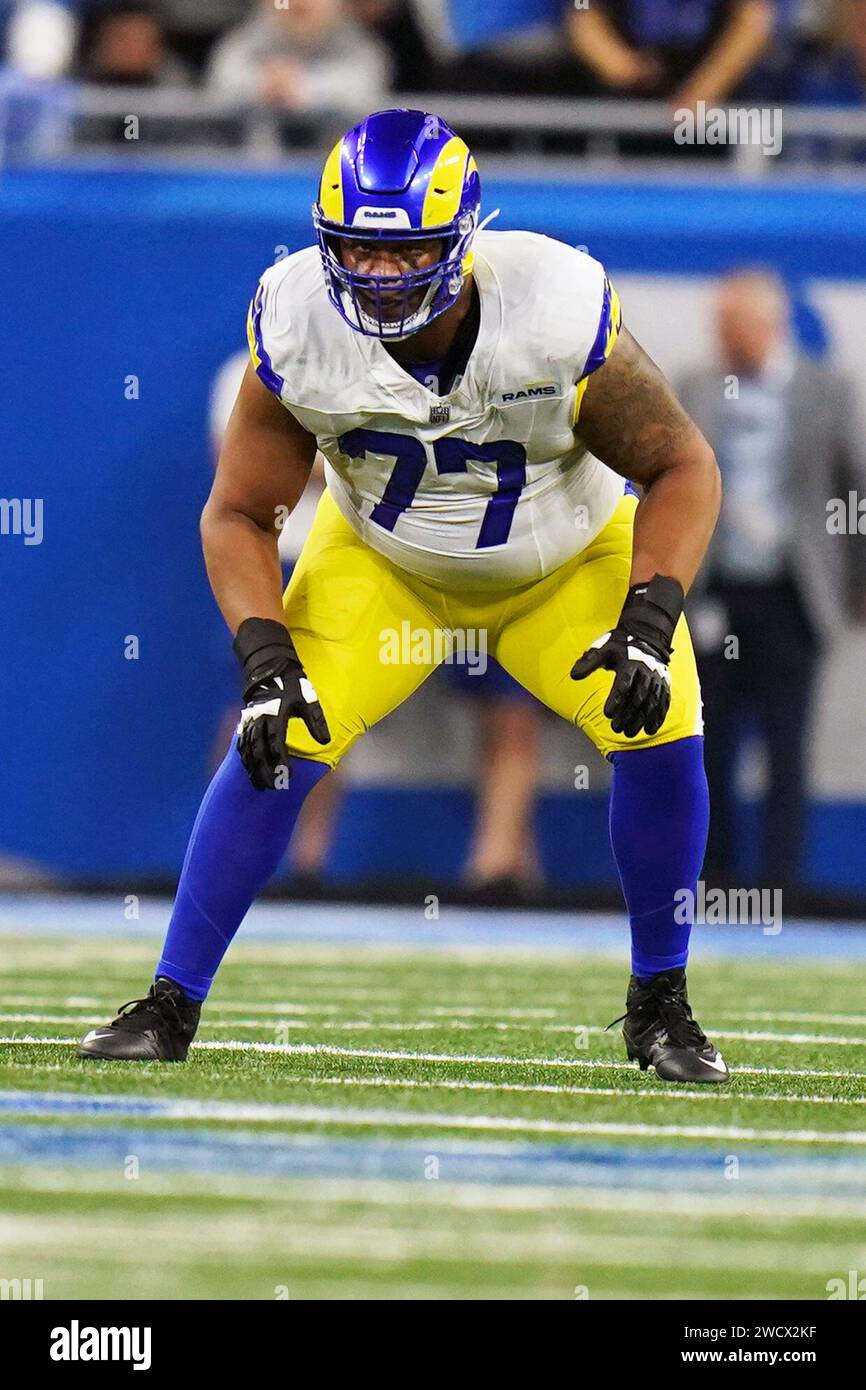 Los Angeles Rams offensive tackle Alaric Jackson (77) during an NFL ...