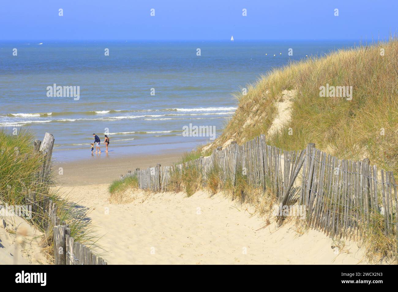 France, Nord, surroundings of Dunkirk, Zuydcoote, promenade on the ...