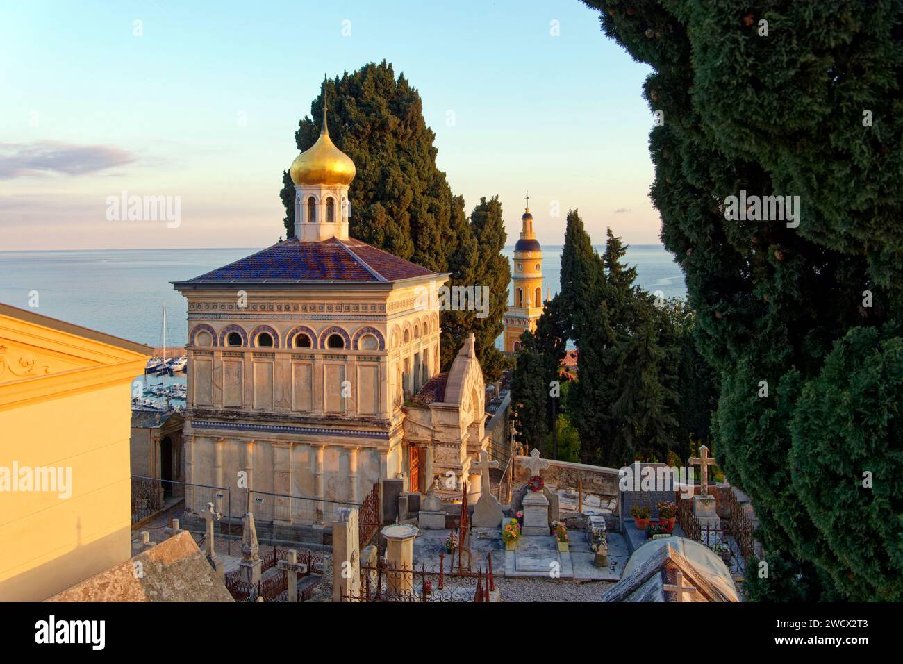 France, Alpes Maritimes, Cote d'Azur, Menton, old town, the Old Castle ...
