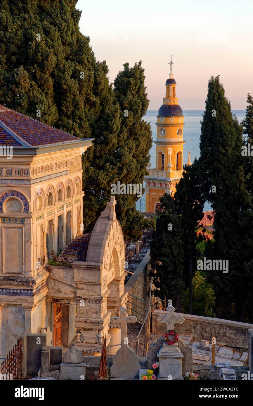France, Alpes Maritimes, Cote d'Azur, Menton, old town, the Old Castle ...