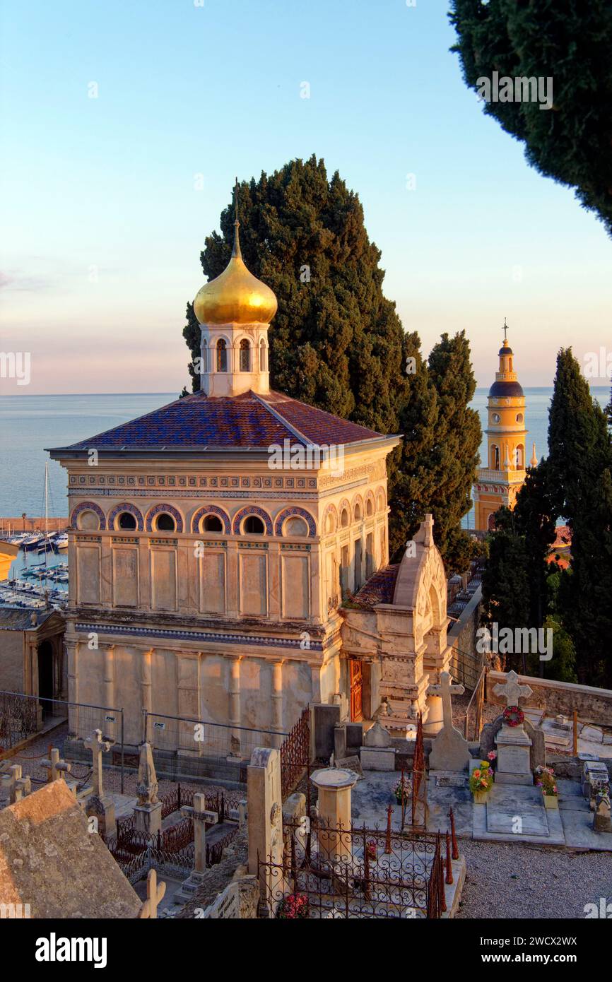 France, Alpes Maritimes, Cote d'Azur, Menton, old town, the Old Castle ...