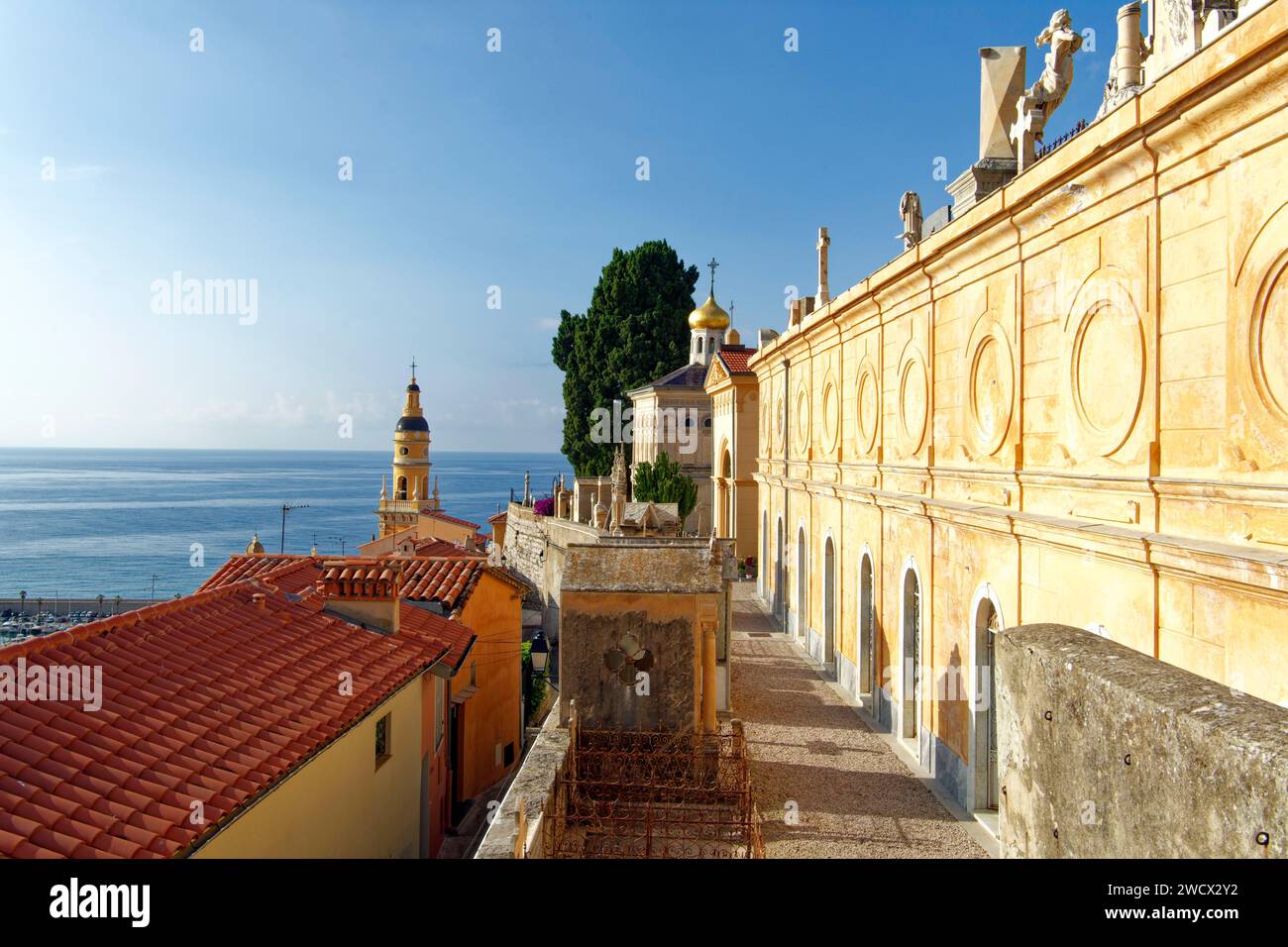France, Alpes Maritimes, Cote d'Azur, Menton, old town, the Old Castle ...