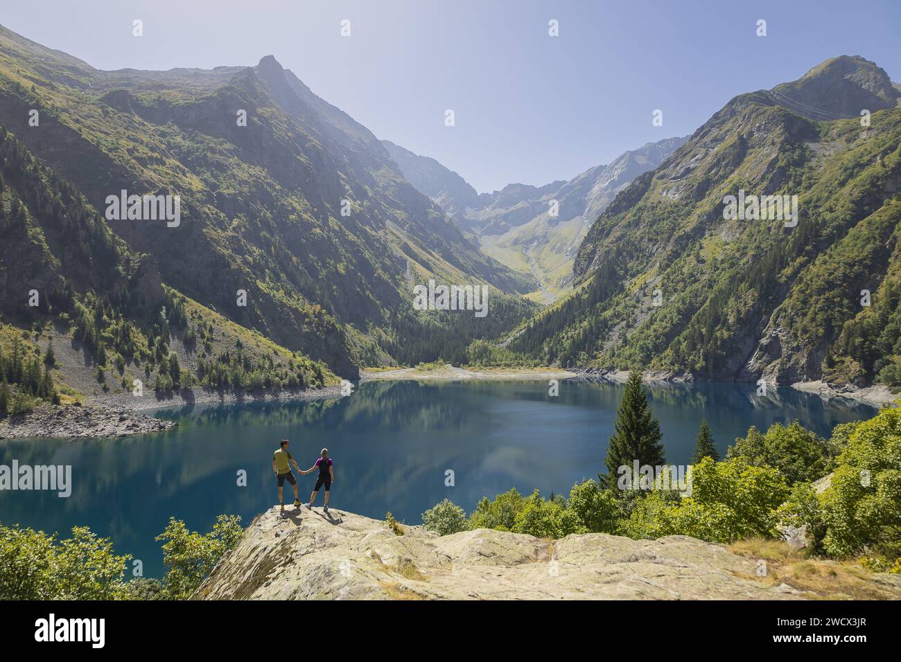 France, Isere (38), Bourg-d'Oisans, Lac du Lauvitel, the largest lake ...