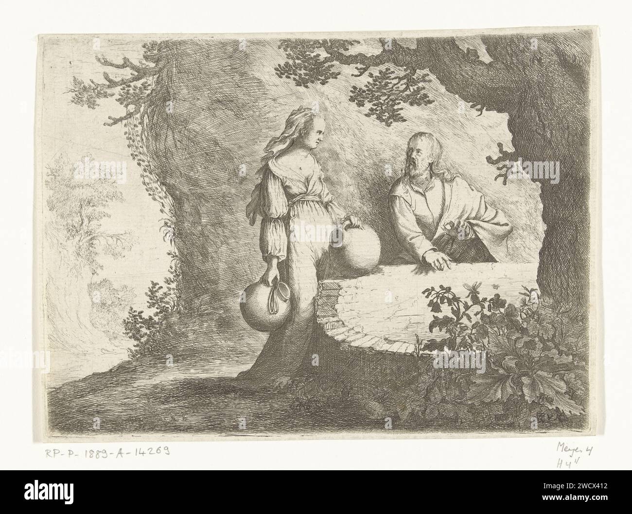 Christ in conversation with the Samaritan wife, Willem Basse, After ...