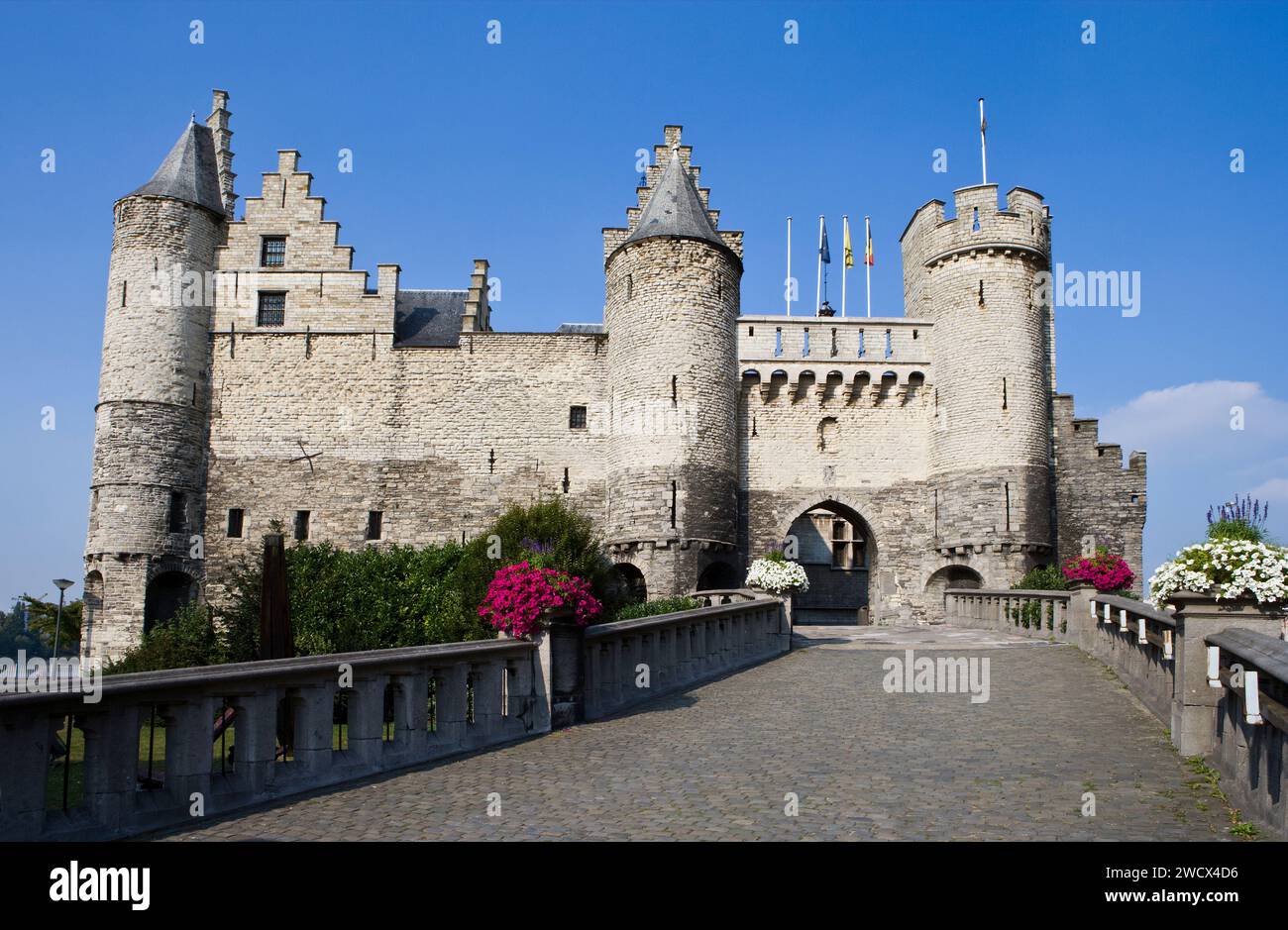 Het Steen, medieval fortress, old city centre of Antwerp, Flanders ...