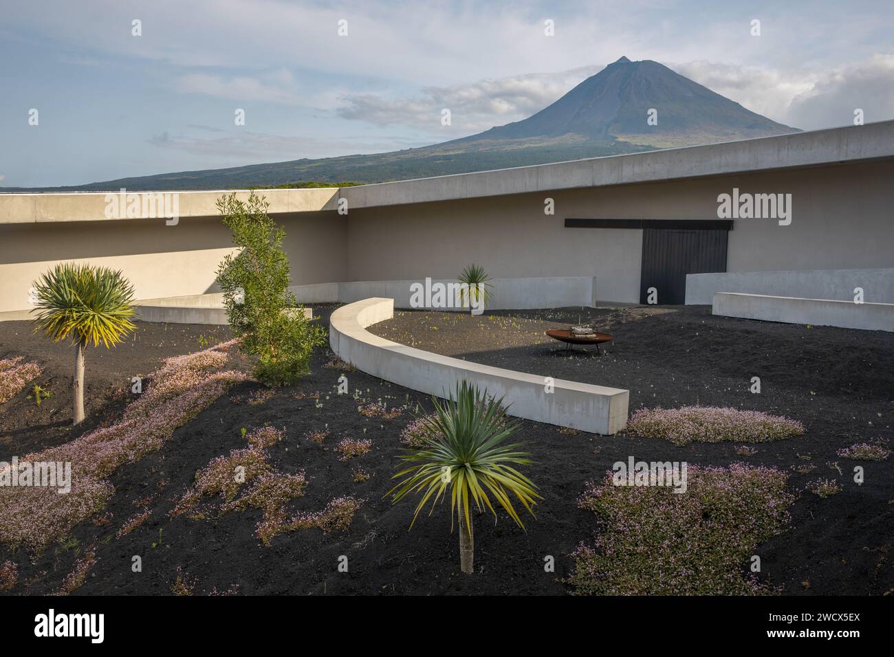 Portugal, Azores archipelago, Pico island, interior courtyard of Azores ...