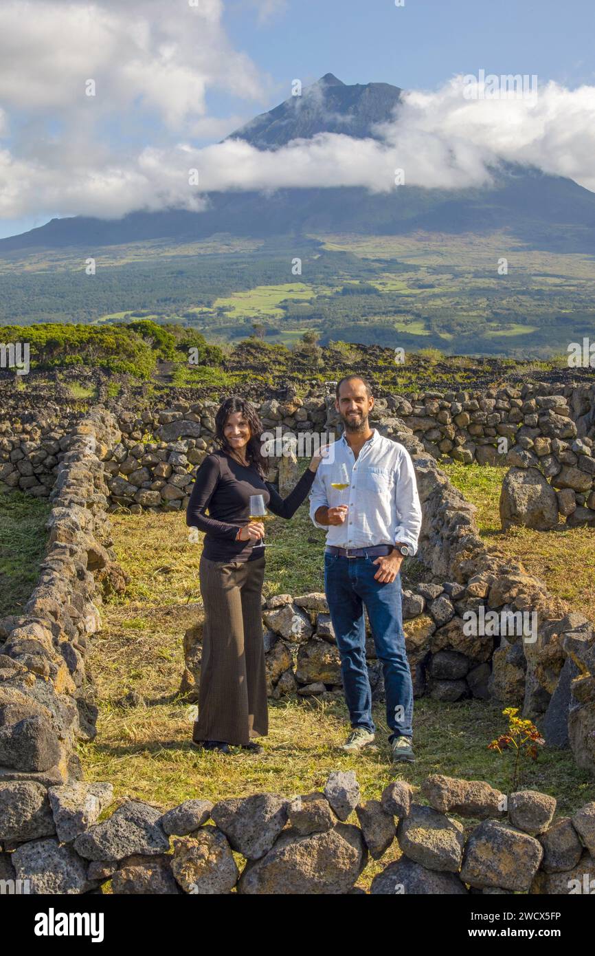 Portugal, Azores archipelago, Pico island, Felipe Rocha and his wife ...