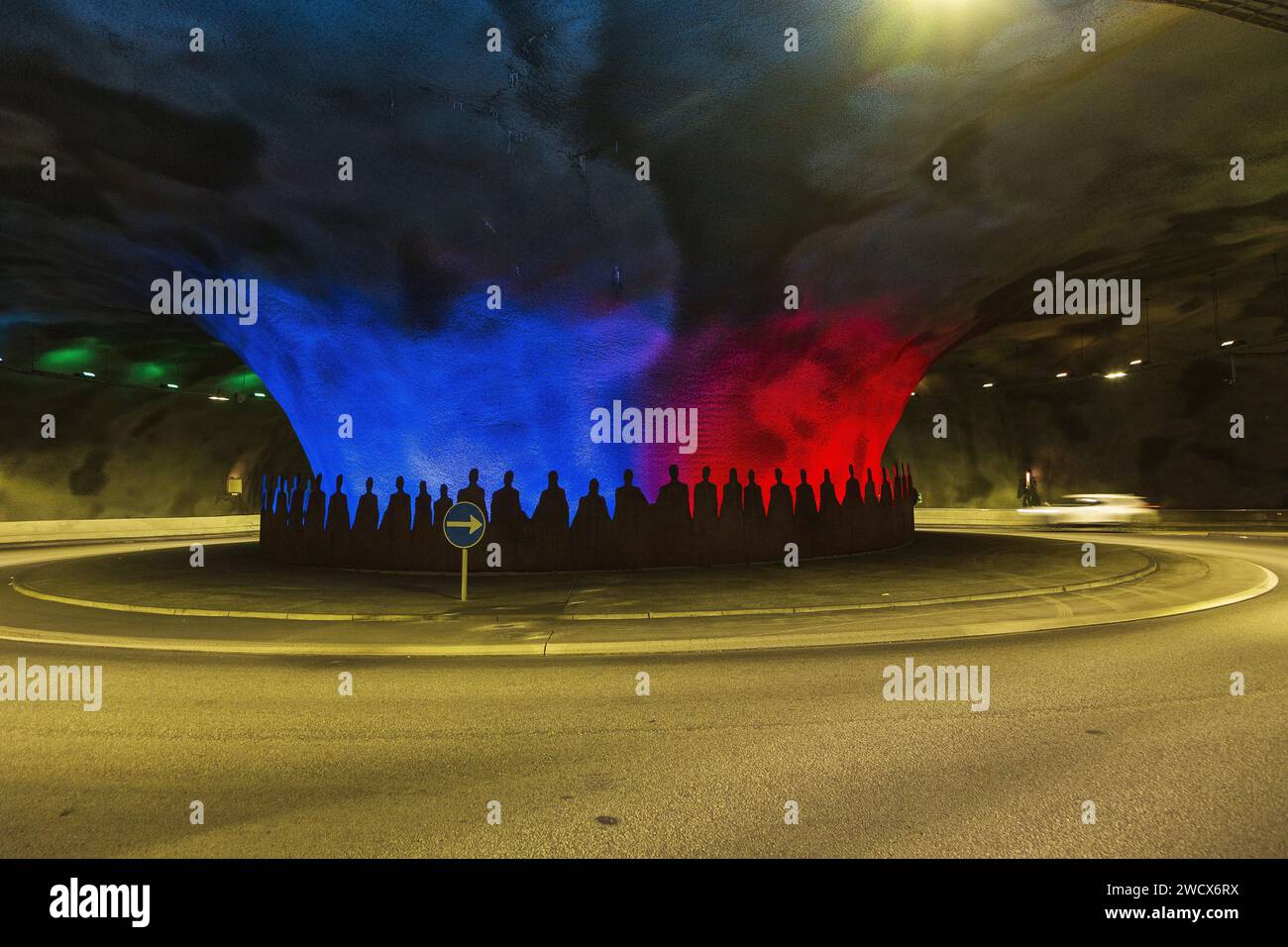 Denmark, Faroe Islands, Eysturoy island, Eysturoy tunnel, first ...