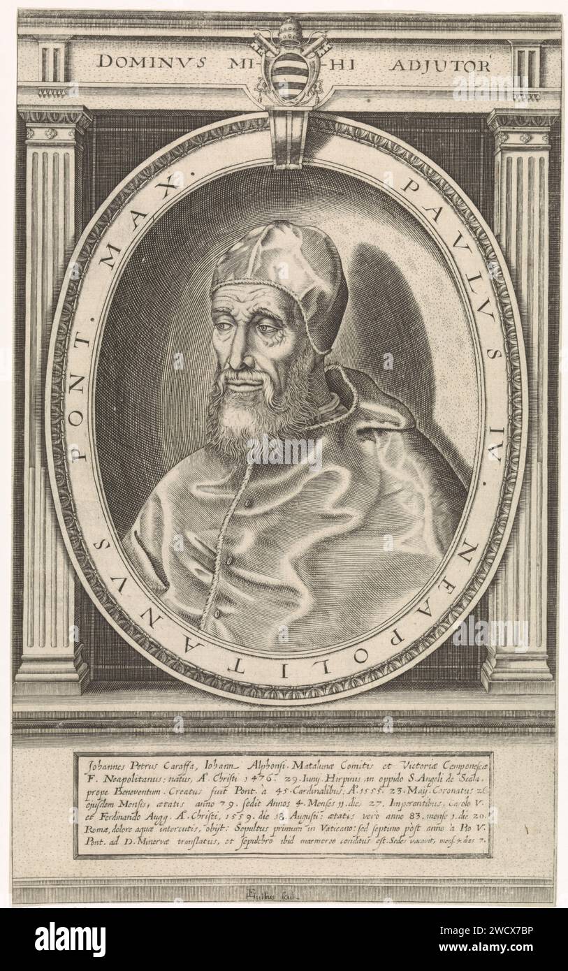 Portrait of Pope Paul IV, Friedrich van Hulsen, 1590 - 1665 print ...