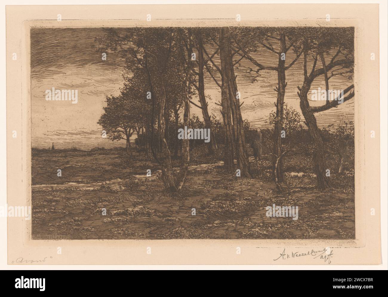 Landscape with trees, Adolphe P.H J. van Weezel Errens, 1876 - 1911 ...
