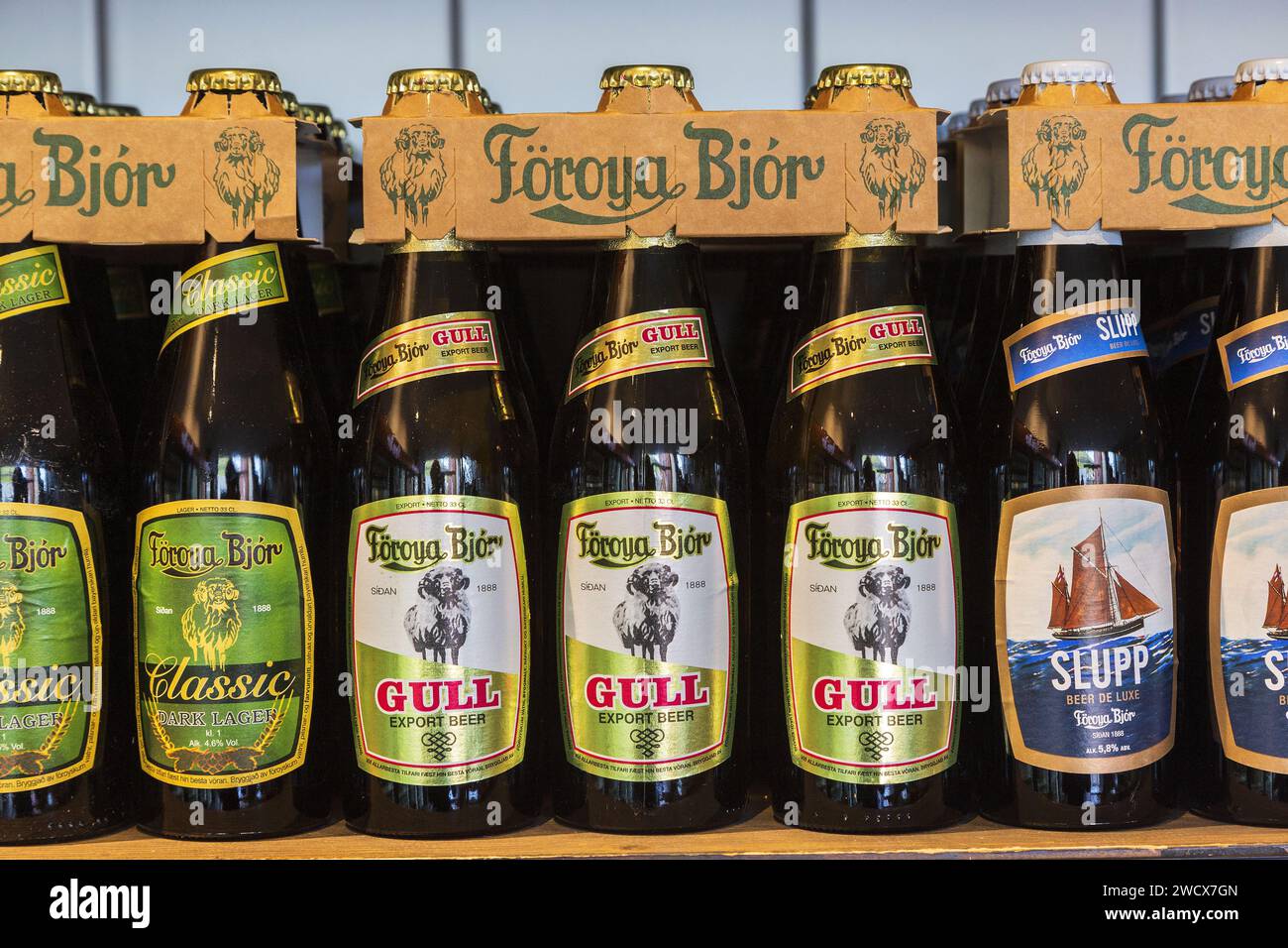 Denmark, Faroe Islands, Borðoy island, Klaksvik, Faroe Islands beer ...