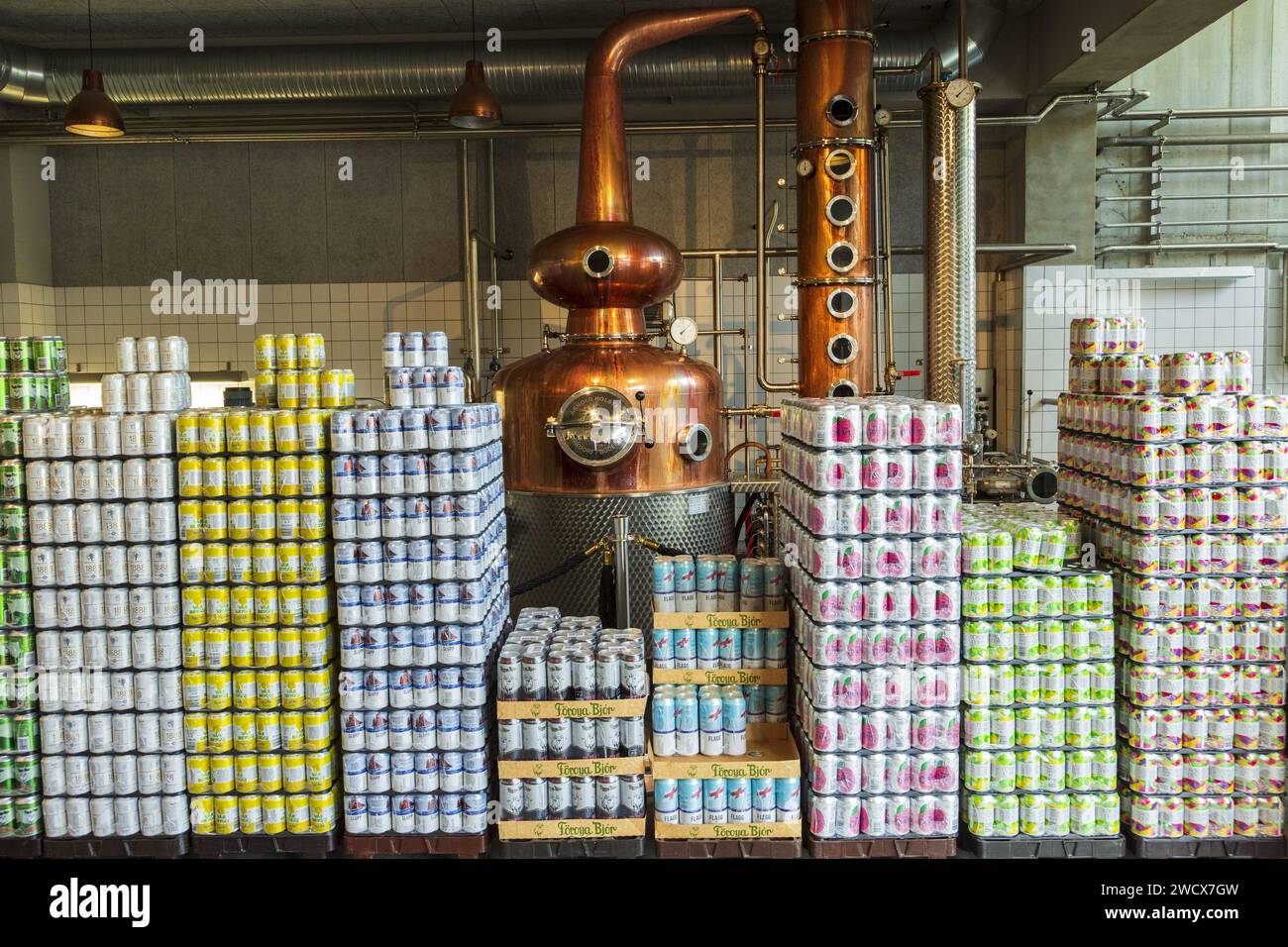 Denmark, Faroe Islands, Borðoy island, Klaksvik, Faroe Islands beer ...