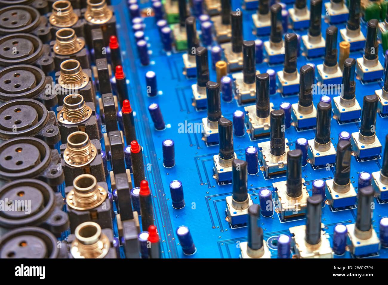 Disassembled music mixer console for repair, maintenance Stock Photo ...