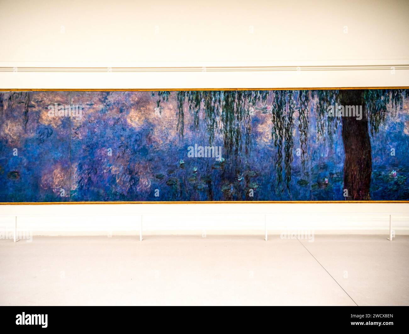 View of one of the water lily paintings by Claude Monet in the Musee de ...