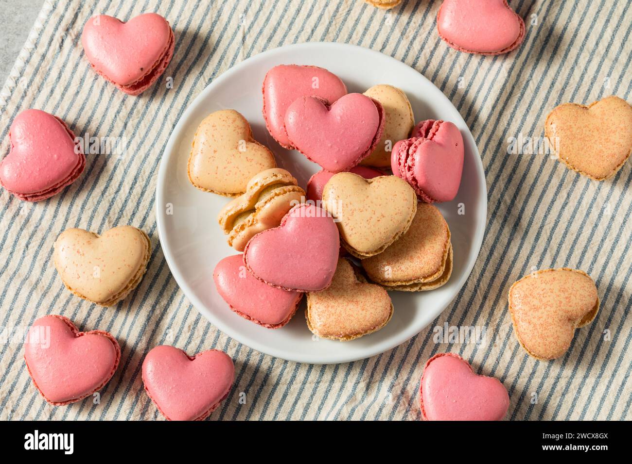Valentines Day Heart Shaped Macarons with Cream Filling Stock Photo - Alamy