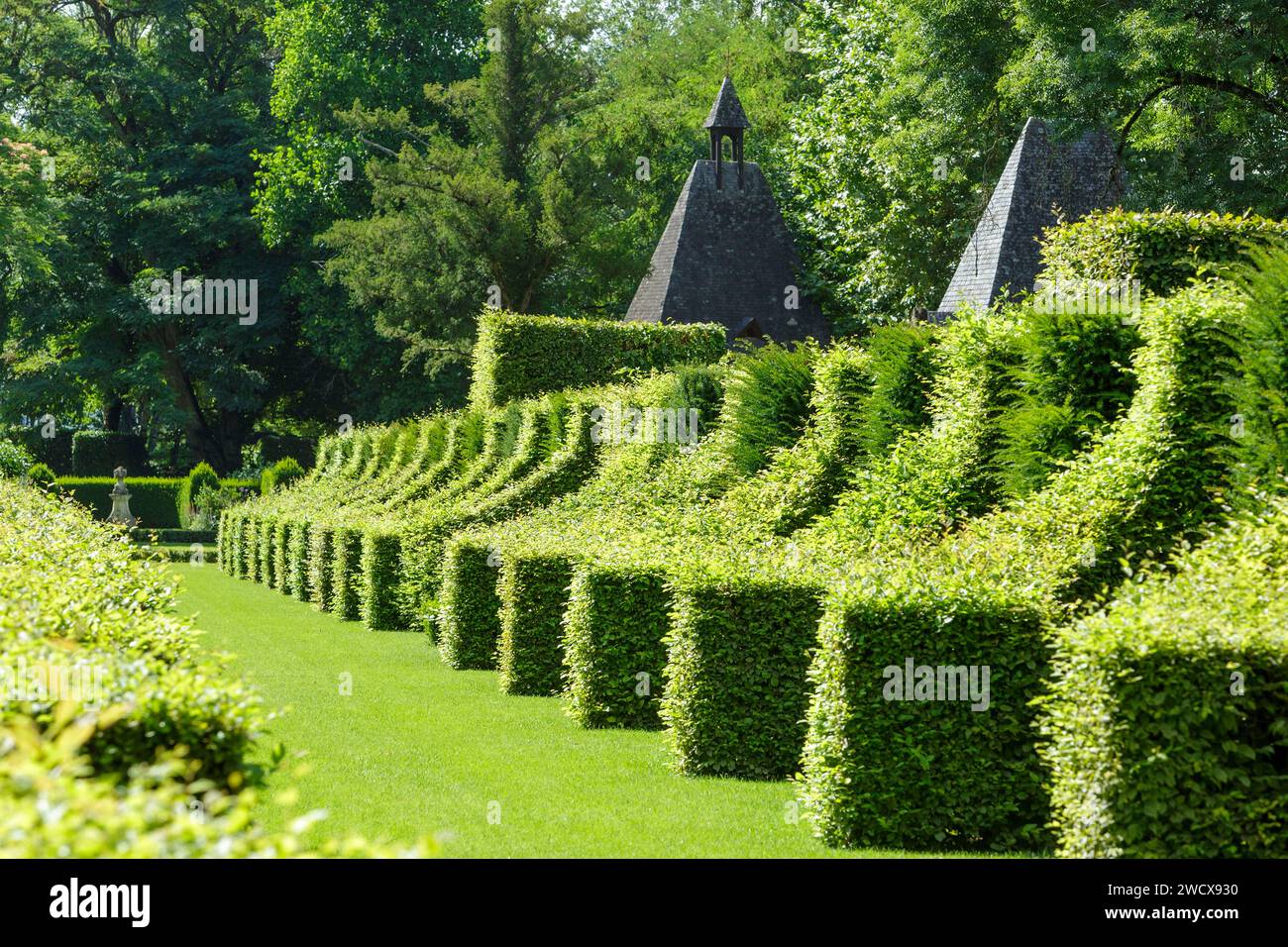France, Dordogne, Perigord Noir, Salignac eyvigues, the gardens of the ...