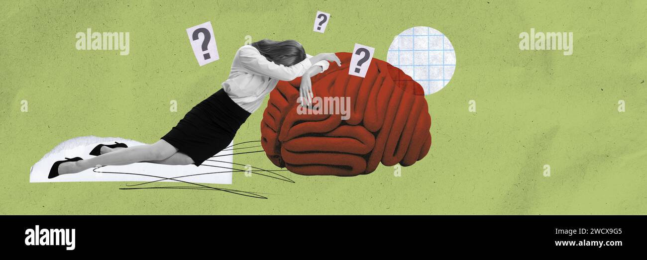 Mental health awareness campaign. Unanswered questions and feeling of ...