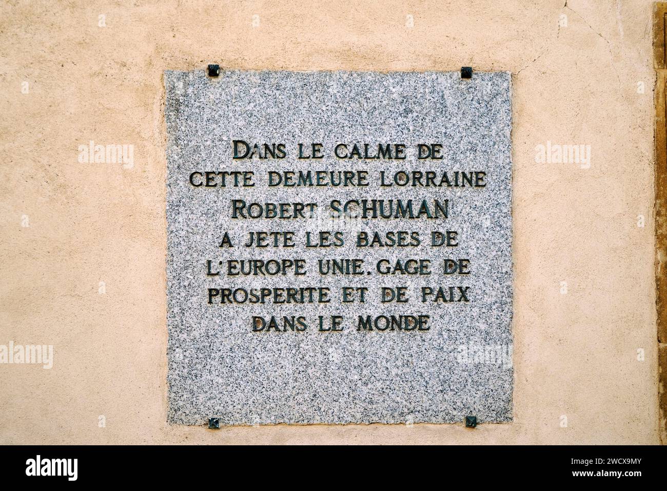 France, Moselle, Scy Chazelles, House of Robert Schuman, the Bust of ...