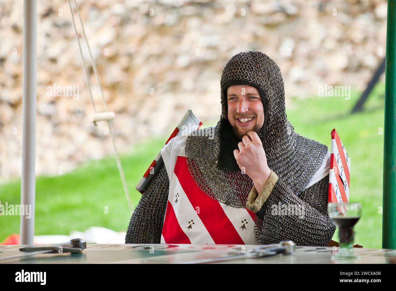 30th April 2023. Hedingham Castle, Suffolk, England. Interpretation of ...