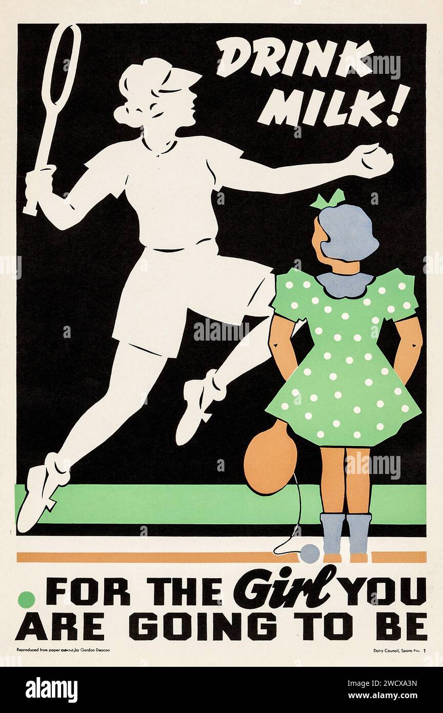 Vintage milk advertising poster hi-res stock photography and images - Alamy