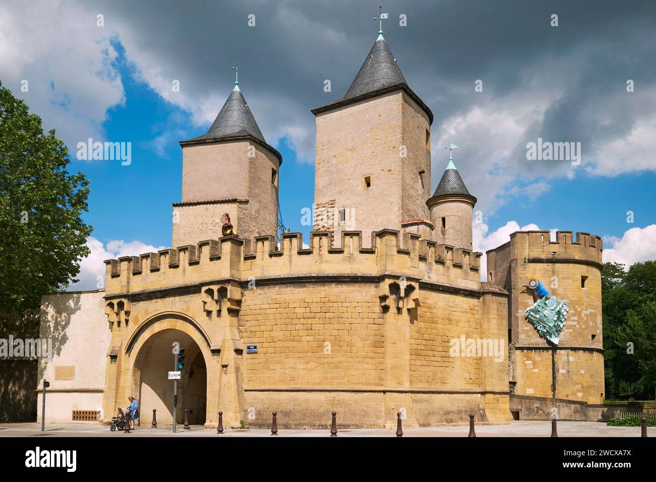 France, Moselle, Metz, the Germans Gate, vestiges of the old medieval ...
