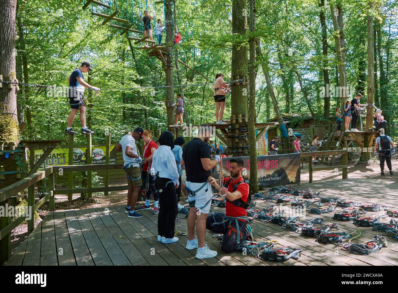 Adventure park treetop hi-res stock photography and images - Alamy