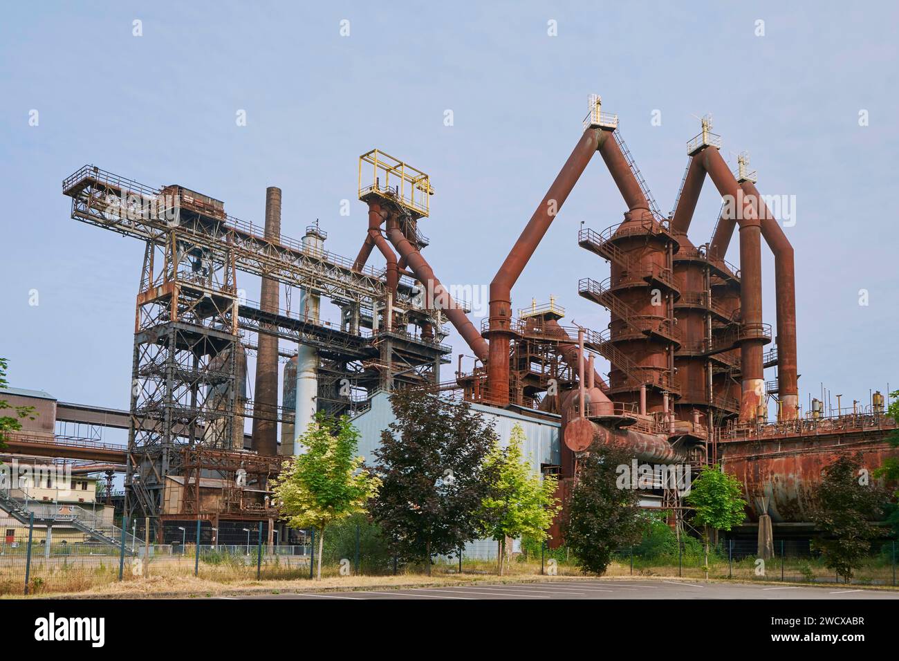 France, Moselle, Fensch Valley, Uckange steel factory, access passage ...