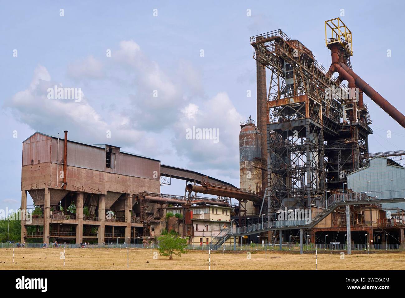 France, Moselle, Fensch Valley, Uckange steel factory, access passage ...