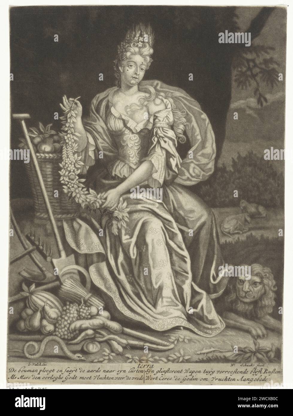 Earth, Willem Schaak, 1680 - 1726 print The element earth. The goddess ...