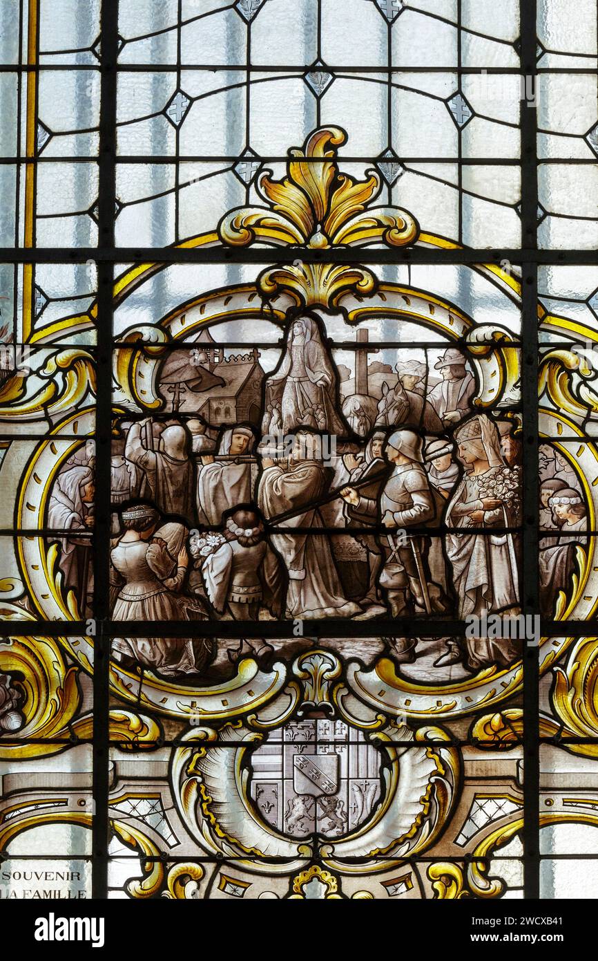 France, Meurthe et Moselle, Nancy, stained glass window painted in ...